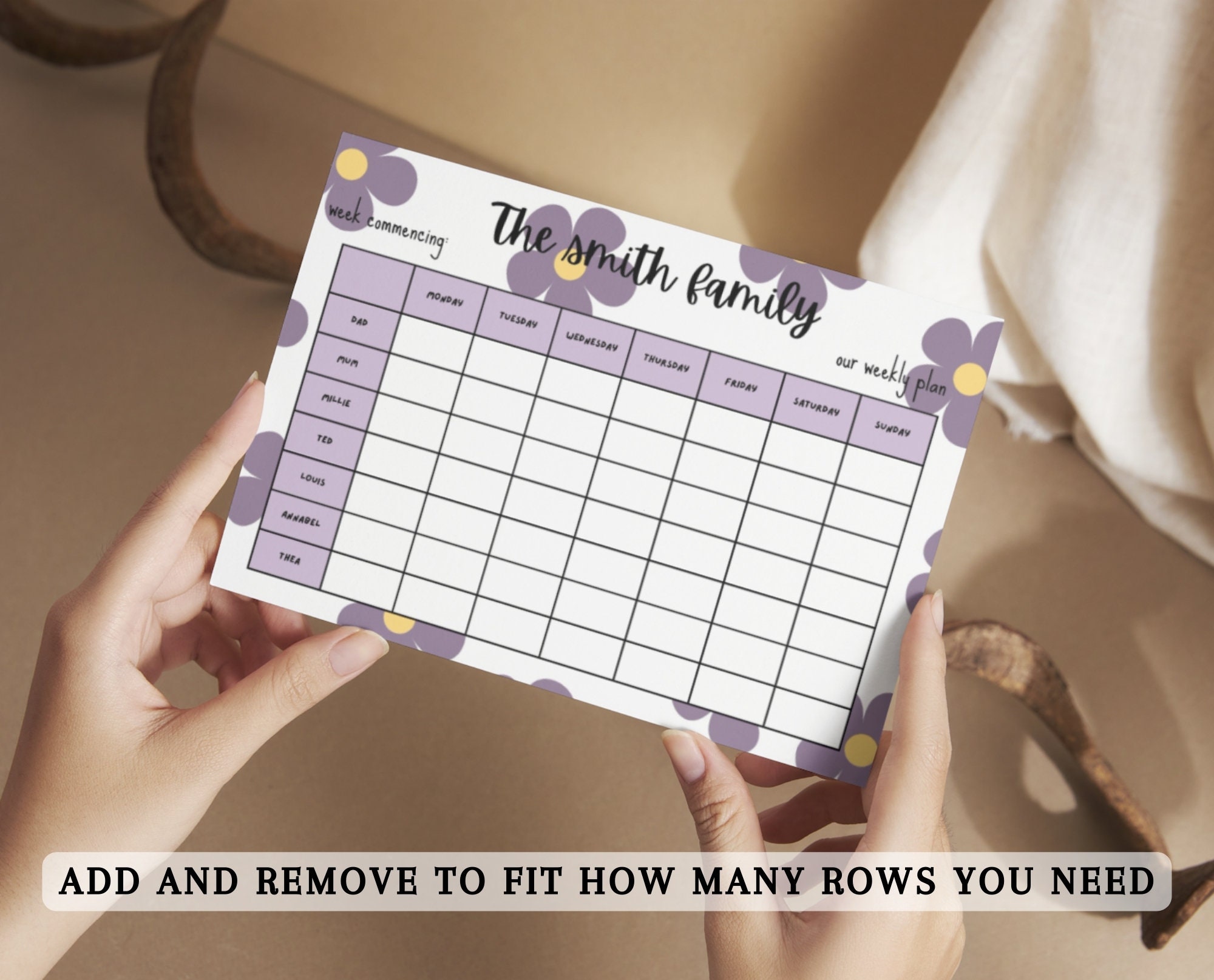 Editable Family Weekly Planner Printable, Digital Weekly Planner PDF ...