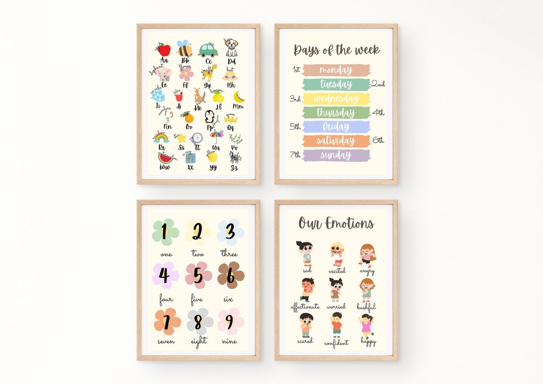 Printable Educational Digital Prints for Kids Download Learning Wall ...
