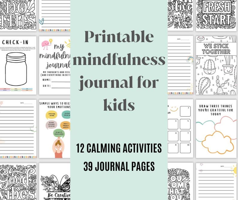 Printable Kids Journal Books for Positive Mental Health Instant ...