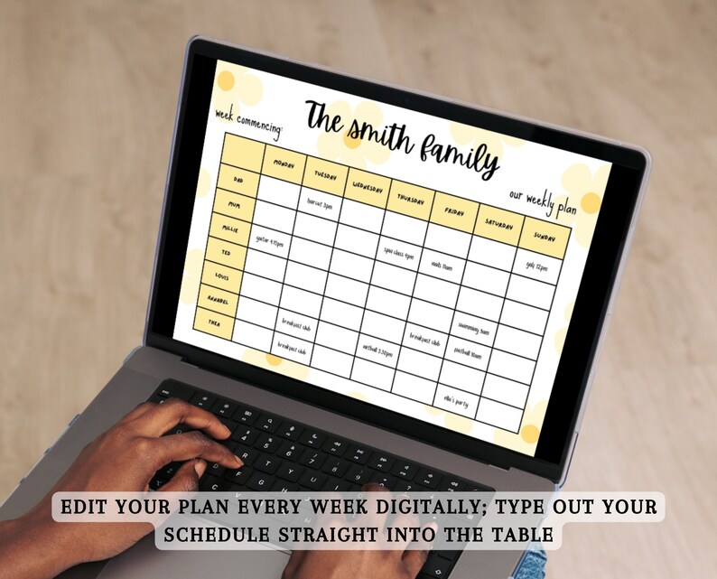 Editable Family Weekly Planner Printable, Digital Weekly Planner PDF ...