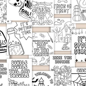 Printable Halloween Colouring Book, Kids Activity Pages, Digital ...