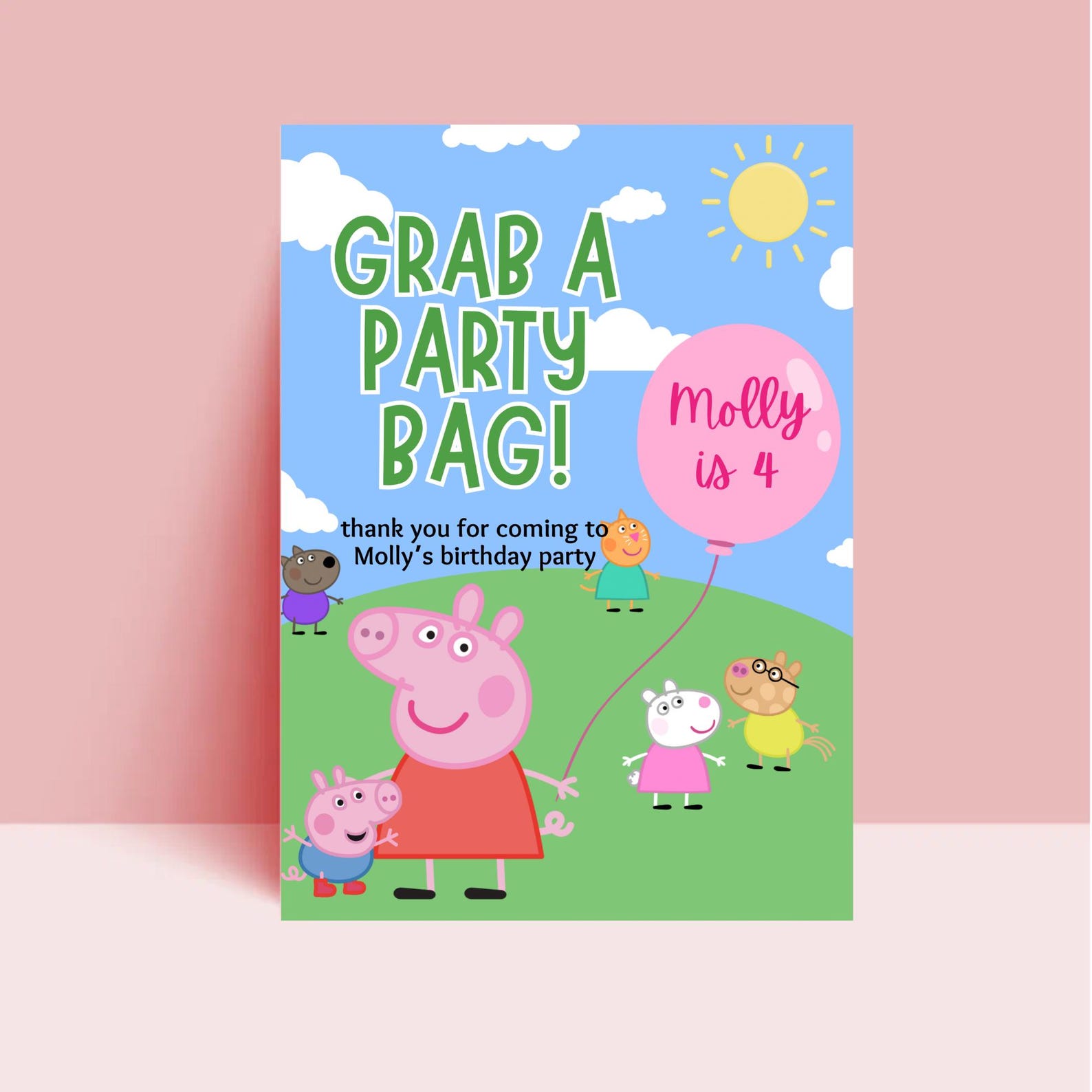 Editable Pig Theme Birthday Party Welcome Sign | Printable Peppa ...