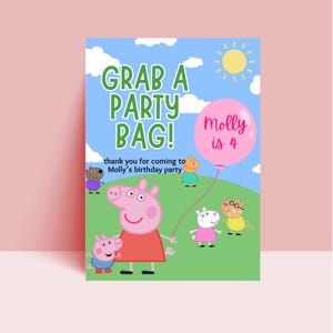 Editable Pig Theme Birthday Party Welcome Sign | Printable Peppa ...
