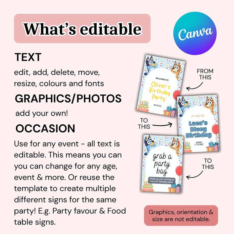 Printable Bluey Birthday Welcome Sign | Editable Kids Party Sign ...