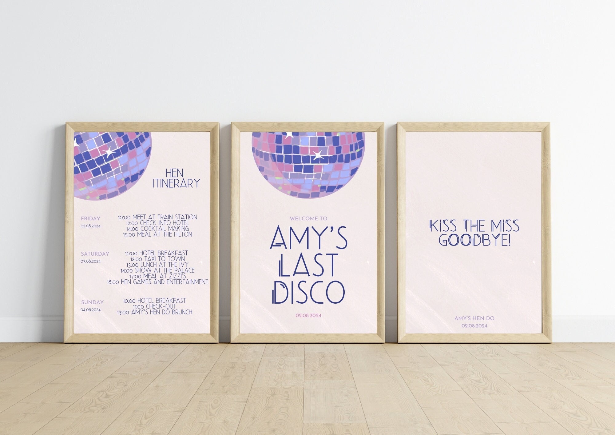 Editable Template Pack for Hen Do Weekend Bridal Party Signs Printable ...