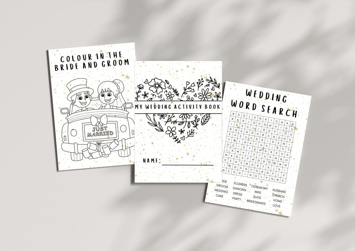 Printable Wedding Activity Book for Kids Instant Download Fun ...