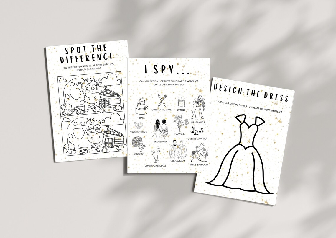 Printable Wedding Activity Book for Kids Instant Download Fun ...