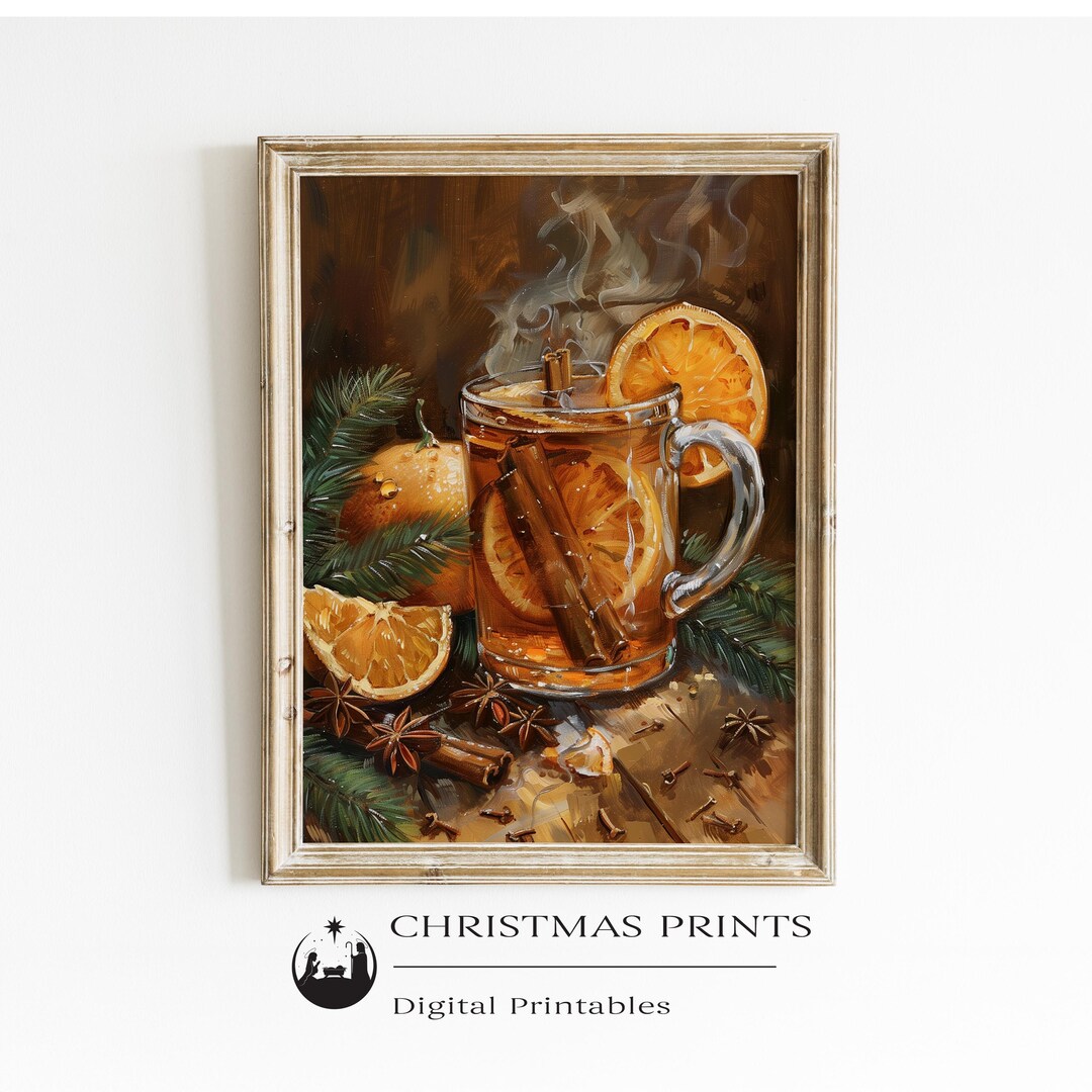 Rustic Spiced Apple Cider Printable Wall Art - Cozy Holiday Still Life ...