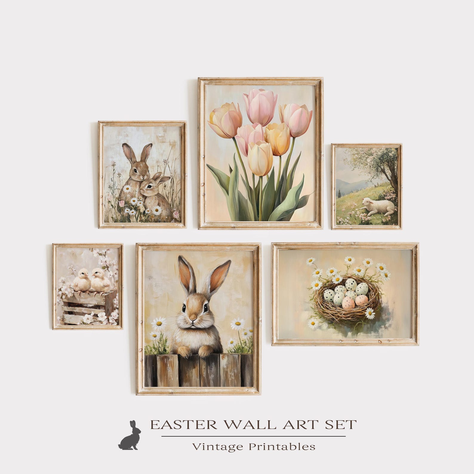 48 Printable Neutral Spring Prints, Gallery Set of Spring Wall Art ...