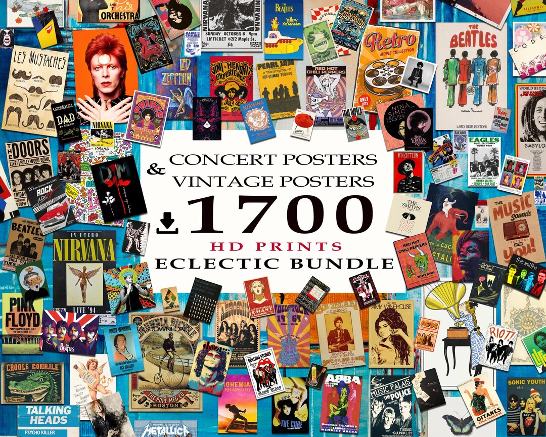 1700 Band Posters, Concert and Music Poster, Vintage Ads Prints, Wall ...