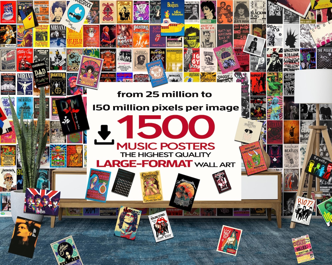 1500 Large-format Concert & Music Poster, Retro Band Poster, Wall Art ...