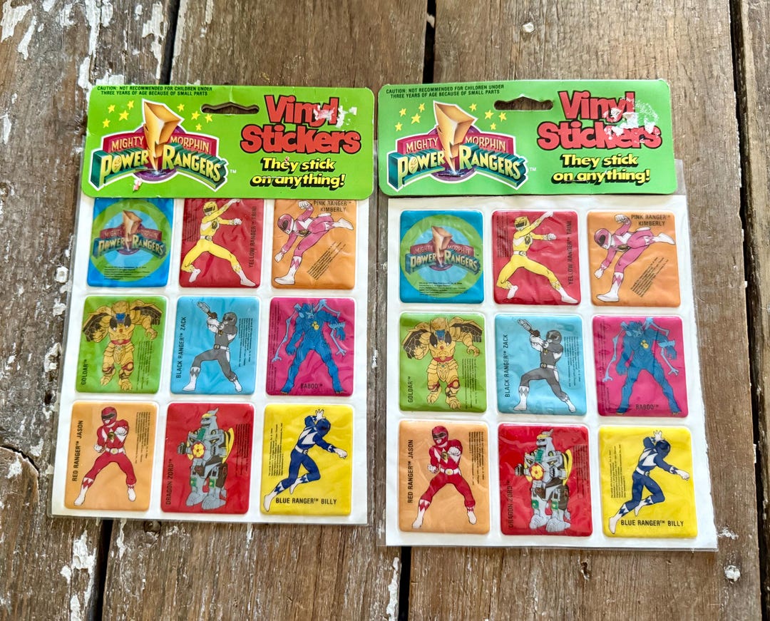 1993 Mighty Morphin Power Rangers Stickers - 2 Packs - Etsy