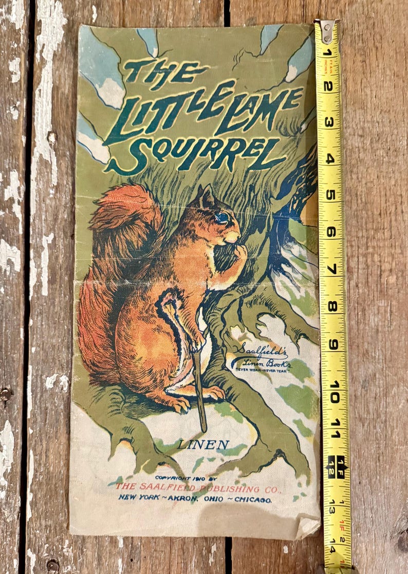 Antique 1910, Children's Cloth Book - the Little Lame Squirrel - Etsy
