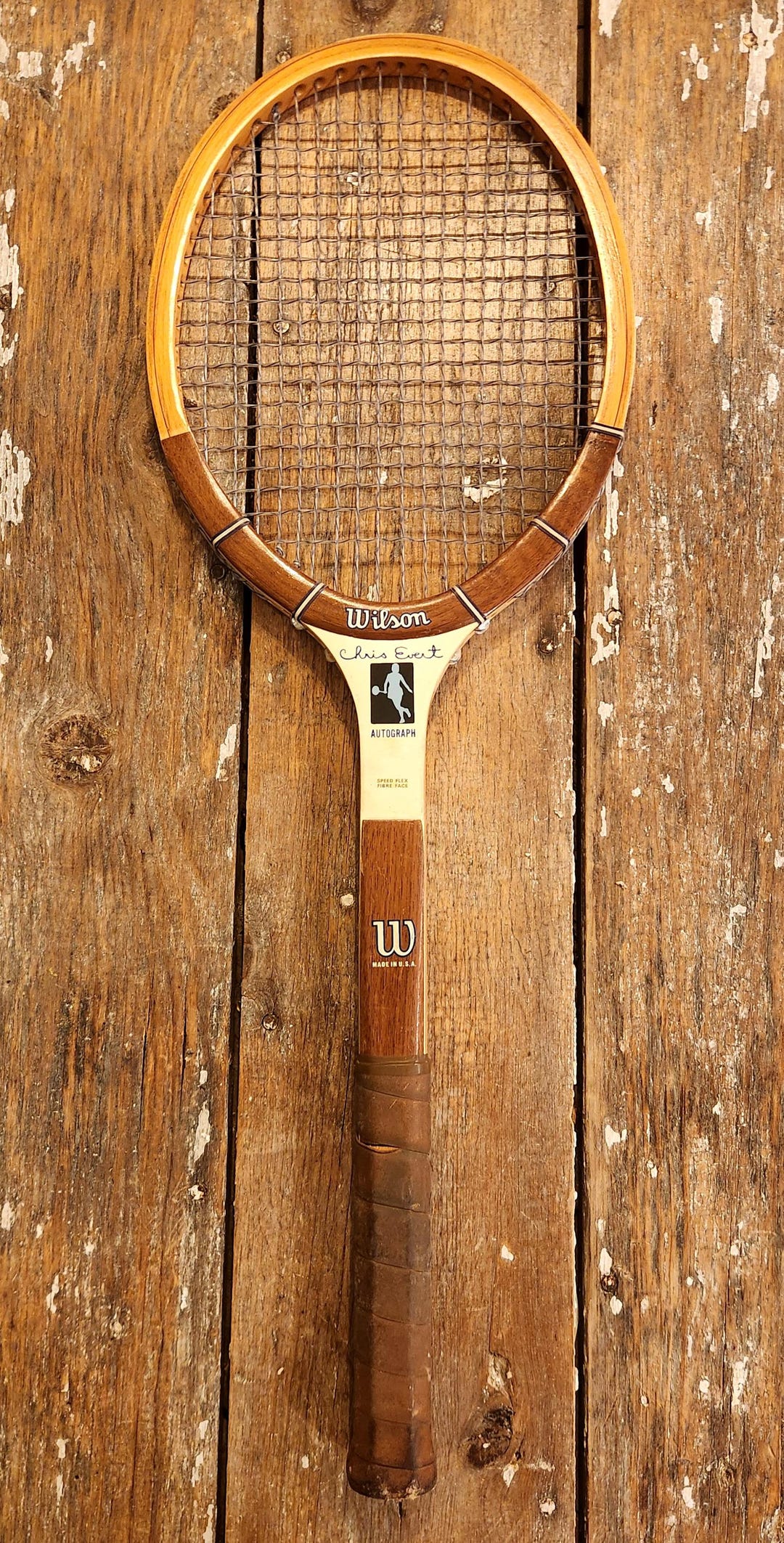 Vintage Chris Evert Wooden Tennis Racket - Etsy