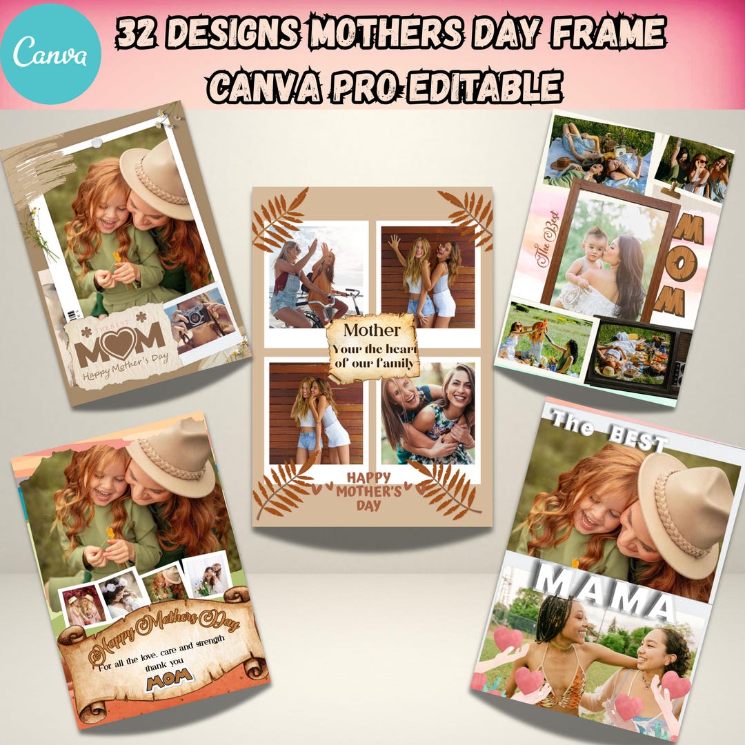 Mother’s Day Canva Photo Collage Template Bundle | Mom Photo Frame ...
