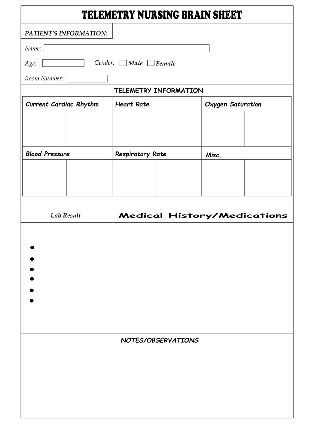 Med-surg Nursing Handover Sheet - Etsy