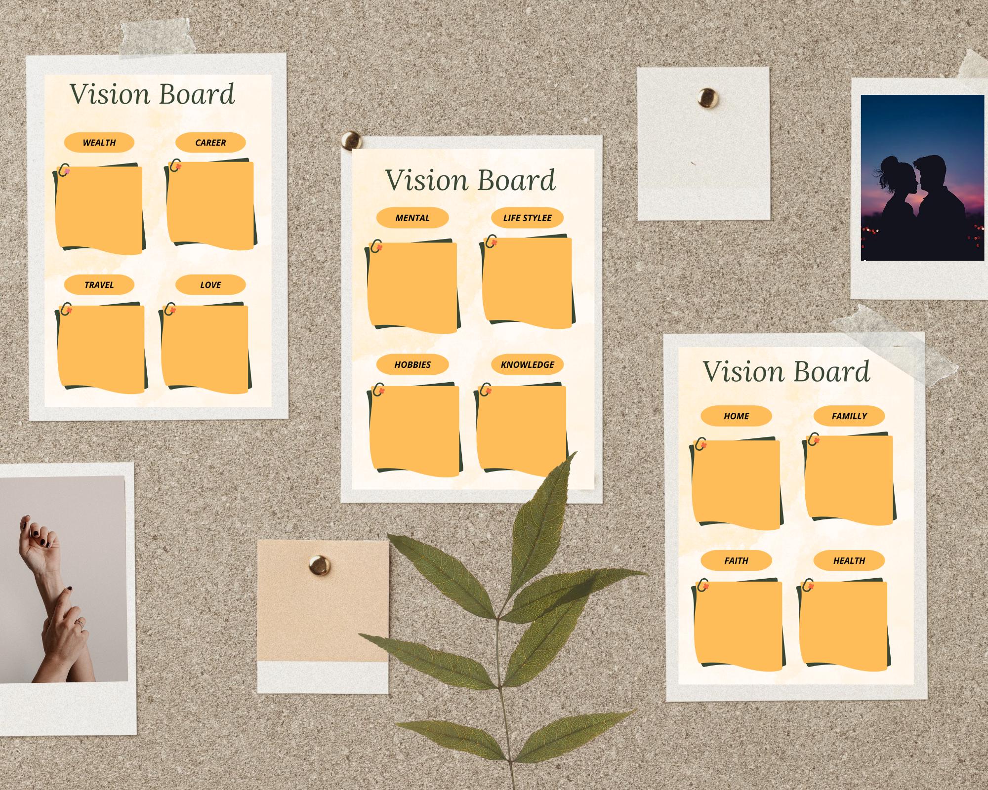 Printable Vision Board Kit 2024-2025 Visualize, Focus, and Manifest ...