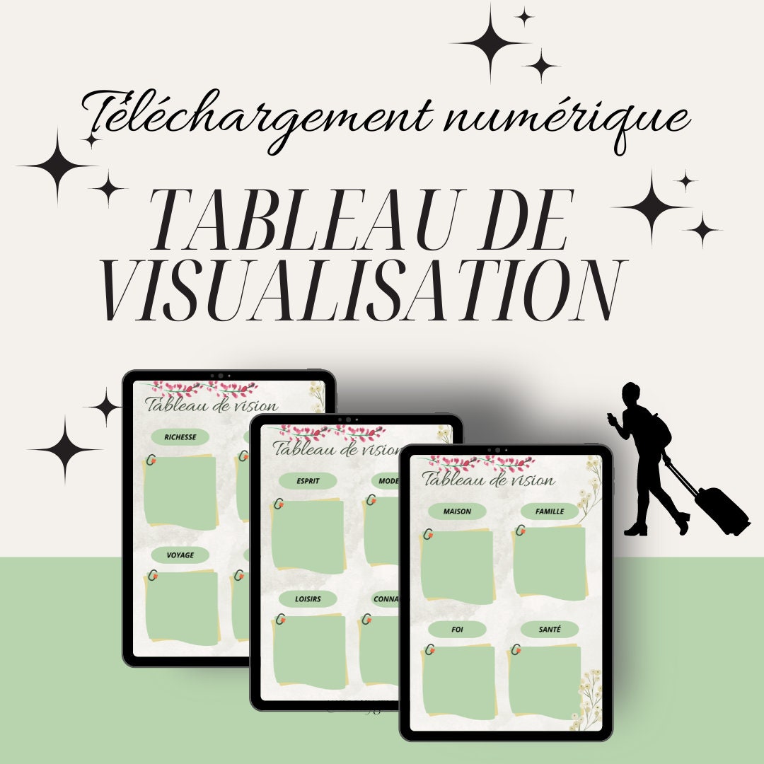 French Digital Vision Board Manifest Your Dreams Vision Board Kit Self ...