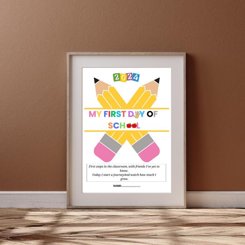 First Day of School 2024-2025 Lpoem Frame Back to School Keepsake ...