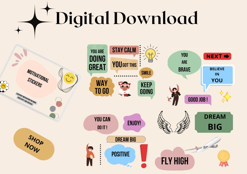 Printable Motivational Stickers 2024 Self Development Stickers Back to ...