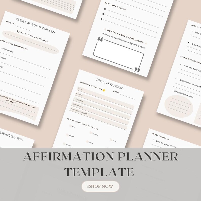 Affirmation Planner Printable 2026| Daily Positive Affirmations Journal ...