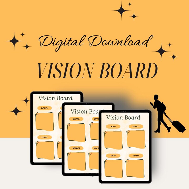 Printable Vision Board Kit 2024-2025 Visualize, Focus, and Manifest ...