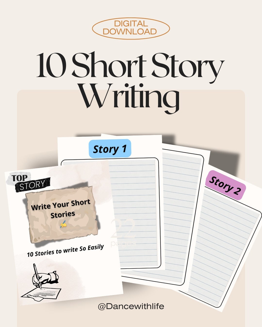 Short Story Writing|easy Writing| PDF Kids Journal Printable |primary ...