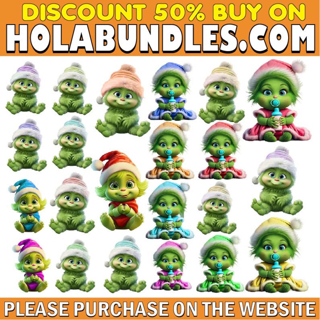 Baby Grinch Christmas Clipart Baby Grinch Christmas PNG High - Etsy