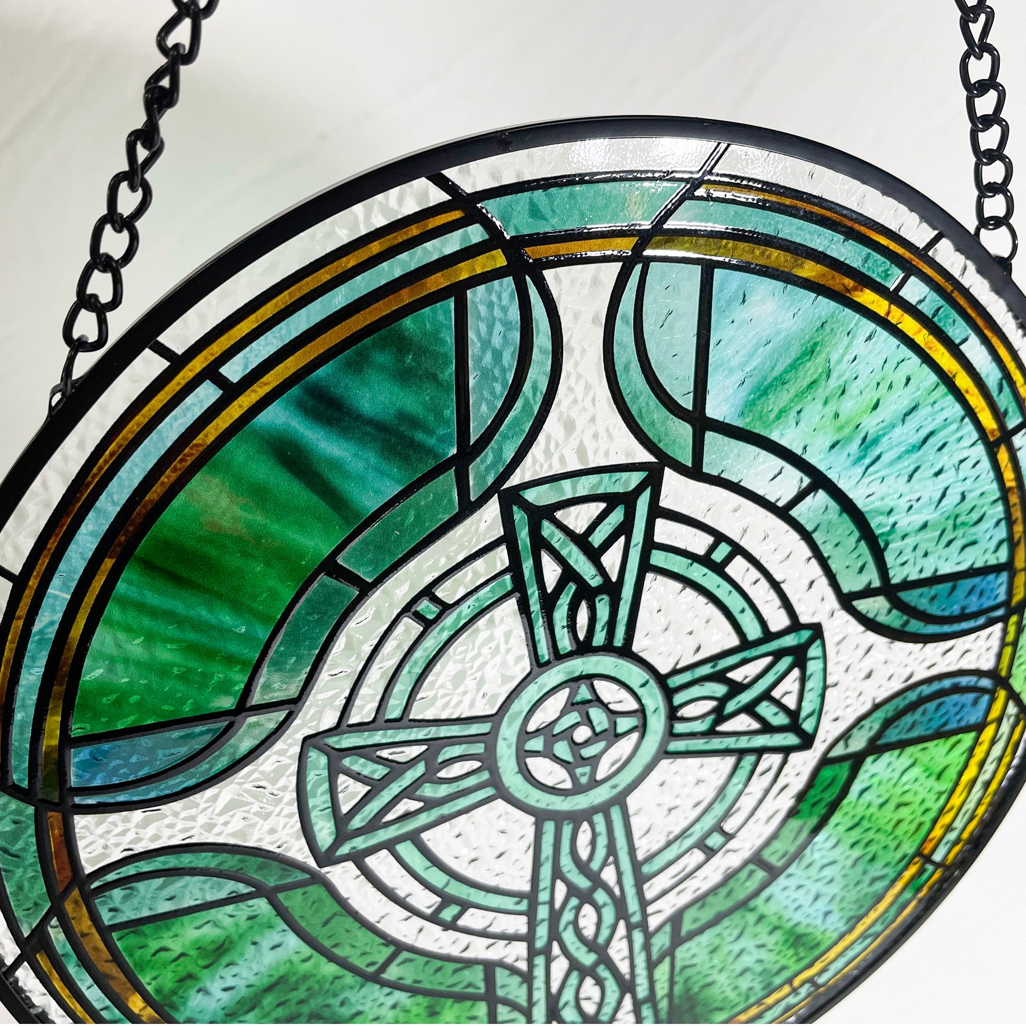 Celtic Cross Stained Glass Suncatcher, Gifts, Ireland, Wall Art, Window ...