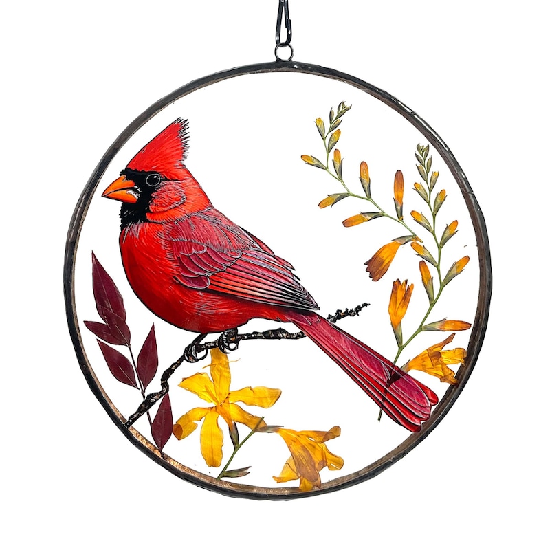 Stain Glass Cardinal - Etsy