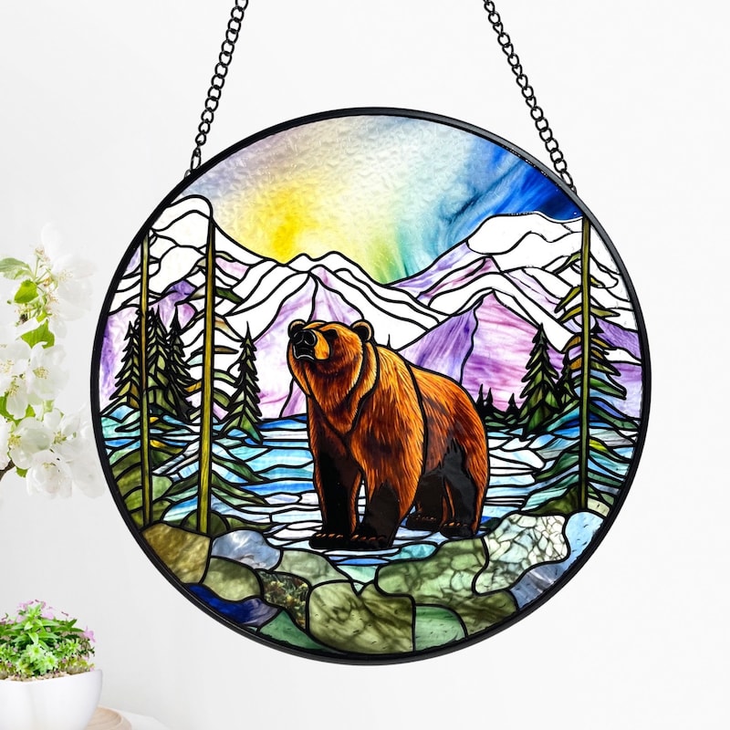 Stained Glass Bear - Etsy