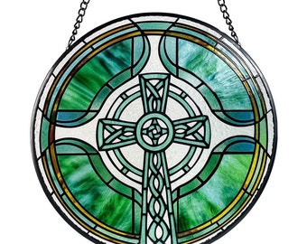 Stained Glass Celtic Knot Suncatcher - Etsy