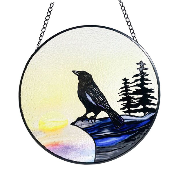 Stained Glass Raven - Etsy