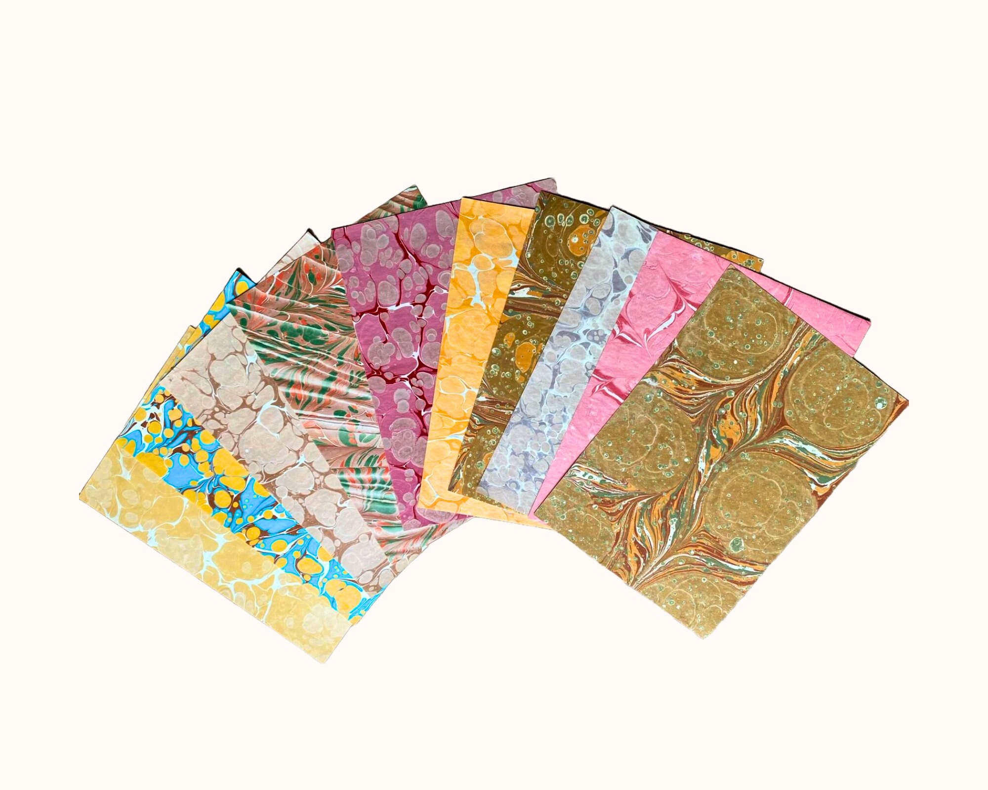 10 Sheets of A4 Size Unique Hand Marbled Papers for Bookbinding ...