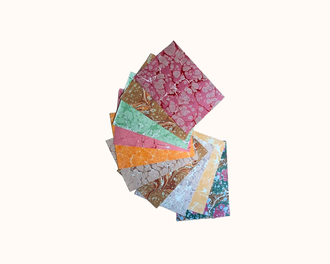 A4 Size Unique Hand Marbled Papers (10 Sheets) - for Bookbinding ...