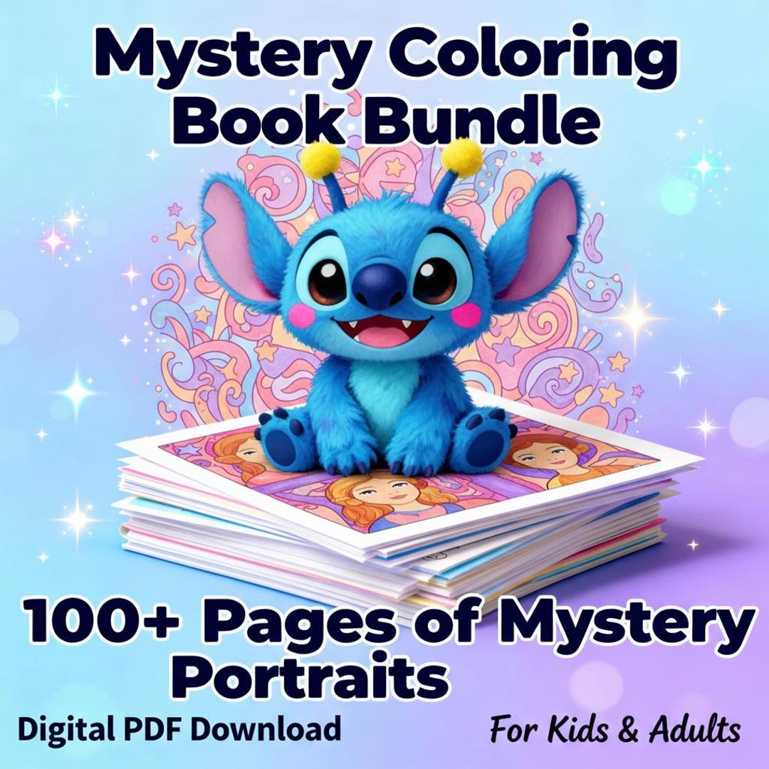 Mystery Portrait Coloring Book, Disney-inspired, 100+ Pages (PDF ...