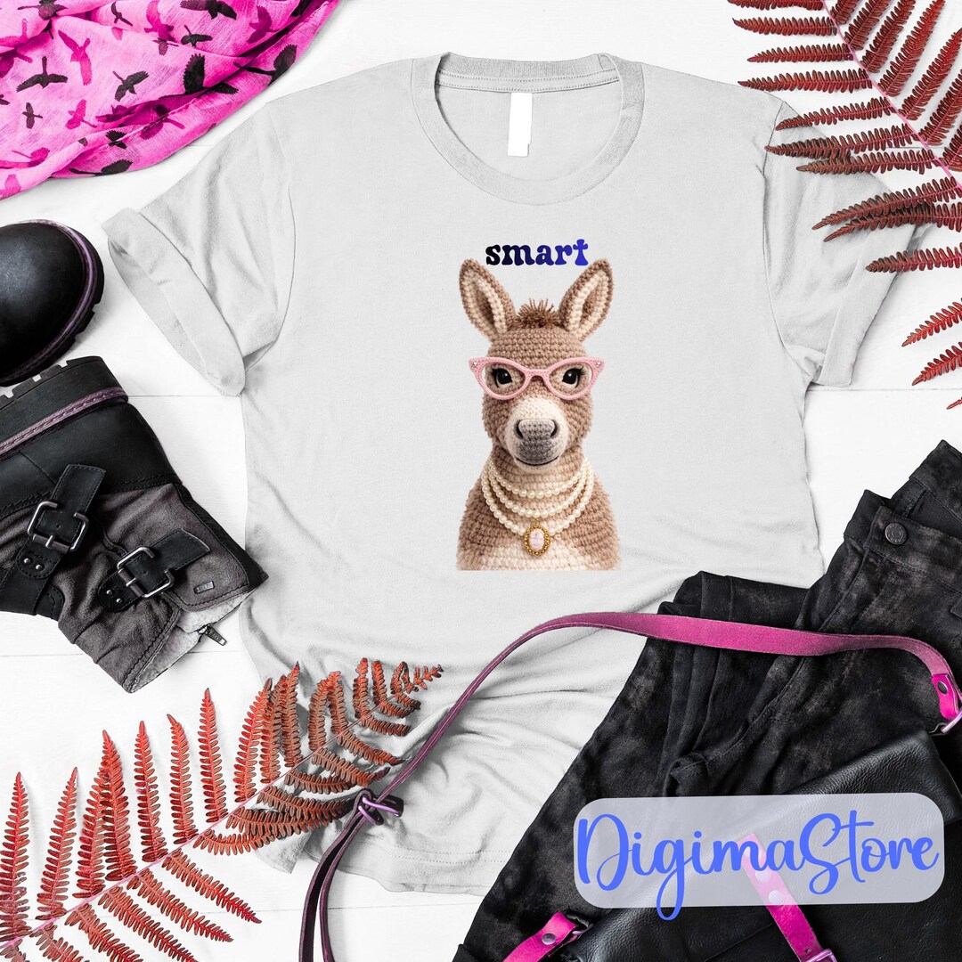 Smart Llama PNG, Crochet Llama Glasses Nerdy Preppy Animal, Royal ...