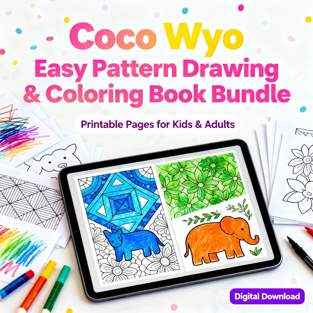 Coco Wyo Pattern Coloring Book, Relaxing Art Pages (PDF Download) - Etsy
