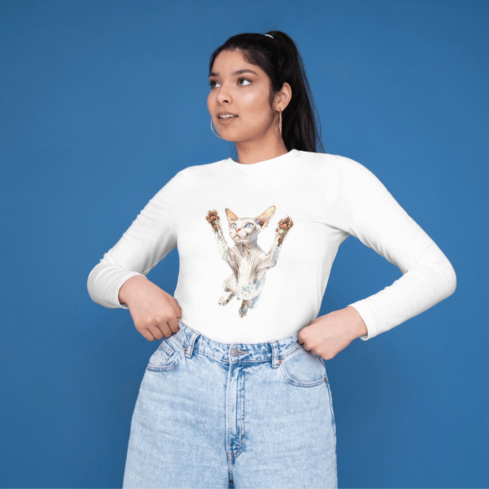 Devon Rex Cat Clipart Bundle PNG, Watercolor Cat Clipart, Cat Lover ...