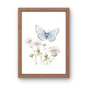 Watercolor Butterfly Flowers Clipart: Spring Floral Art (digital ...