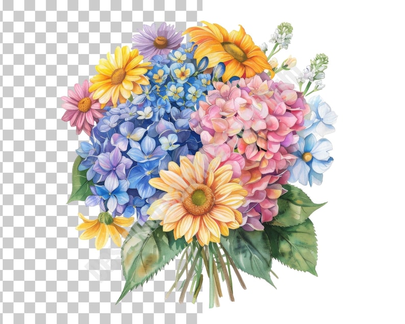 Flower Clipart PNG, Watercolor Floral, Peonies, Rose, Lily, Tulips ...