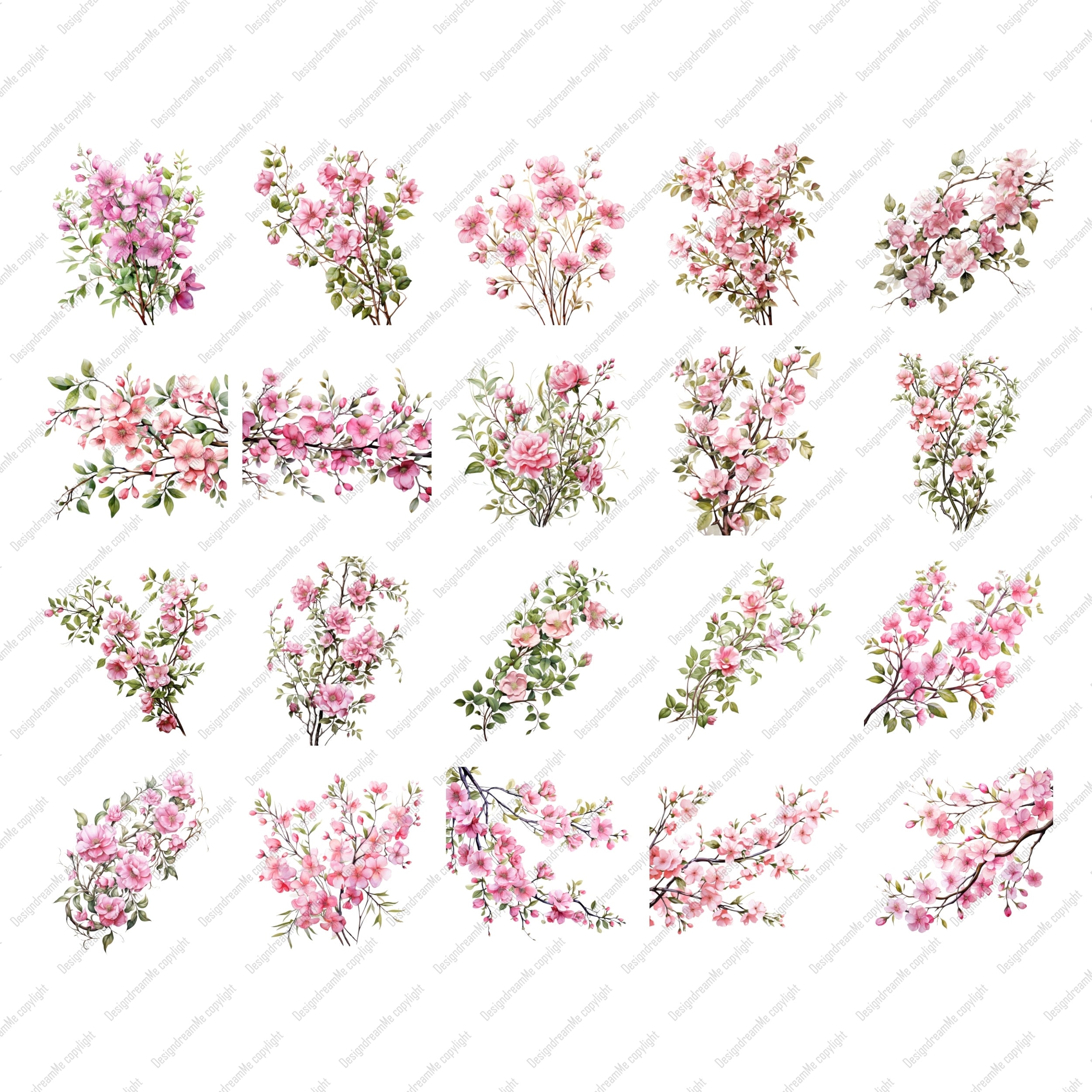 Pink Floral Vines Clipart PNG, Flower Borders, Floral Clipart, Vines ...