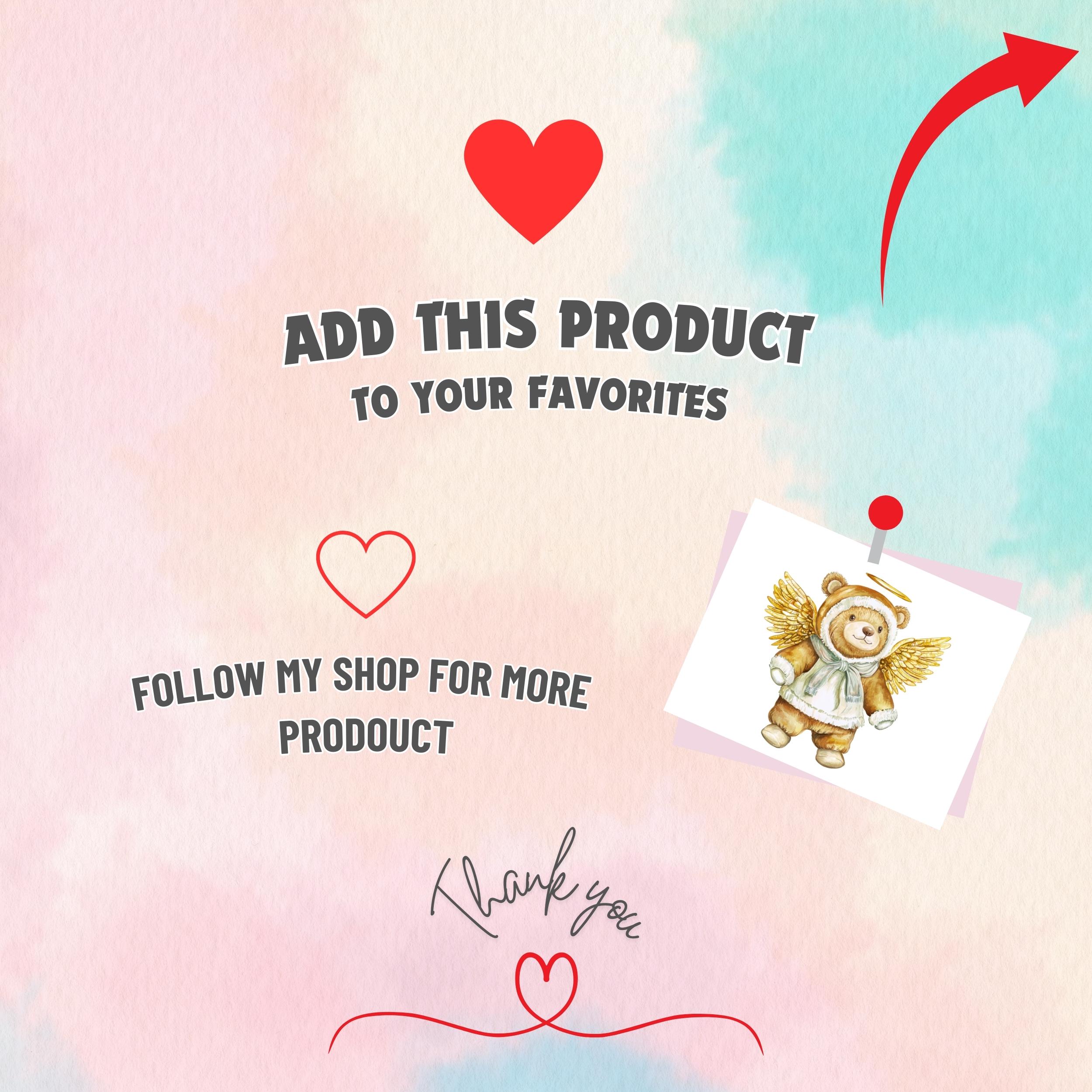 Watercolor Teddy Bear Angel Clipart Set, 35 PNG Angelic Teddy Bear ...