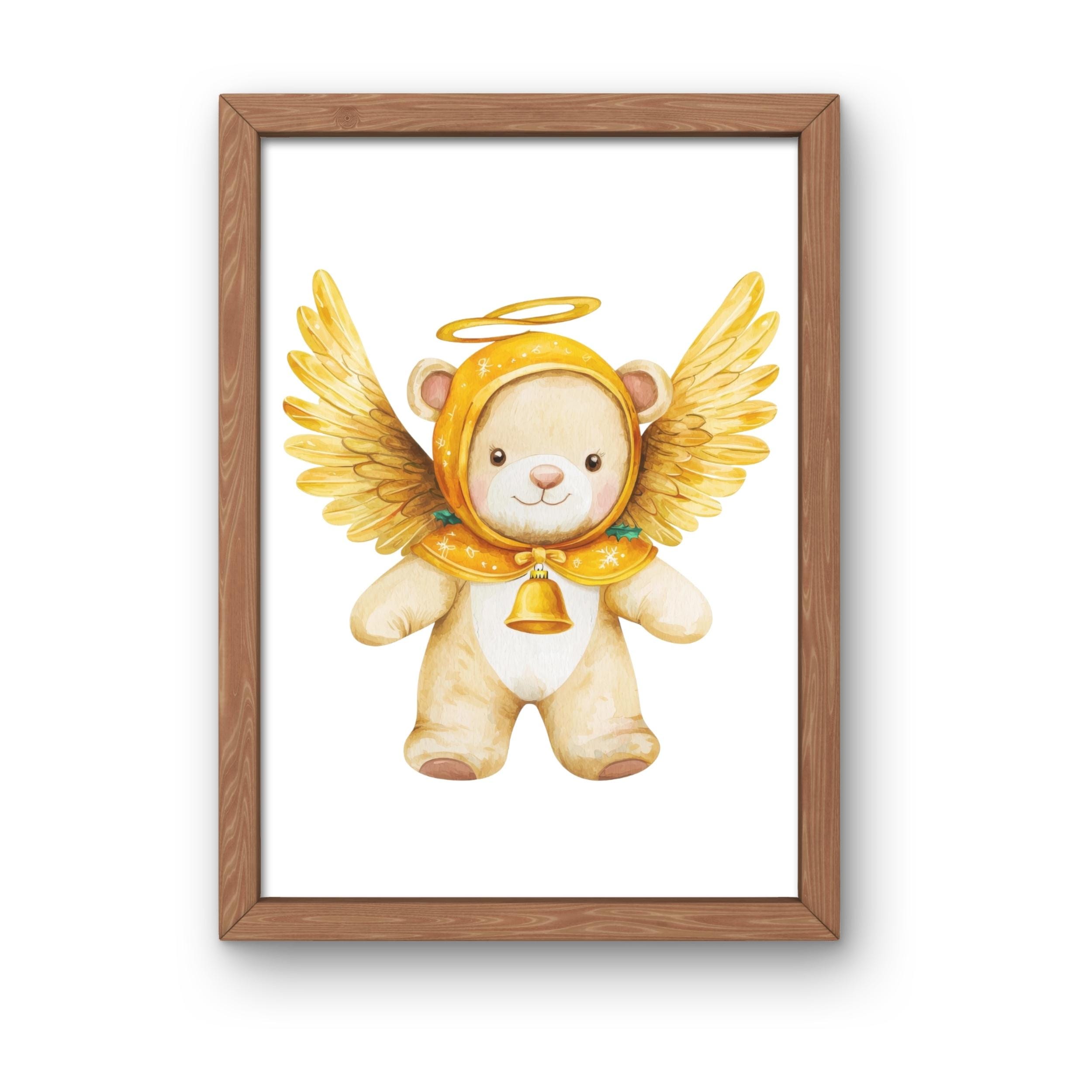 Watercolor Teddy Bear Angel Clipart Set, 35 PNG Angelic Teddy Bear ...