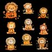 Watercolor Lion Halloween Clipart, 36 PNG Halloween Clipart, Cute ...