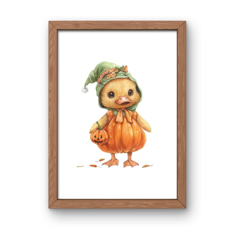 Watercolor Halloween Duck Clipart: 34 PNG Bundle, Pumpkin Costume ...