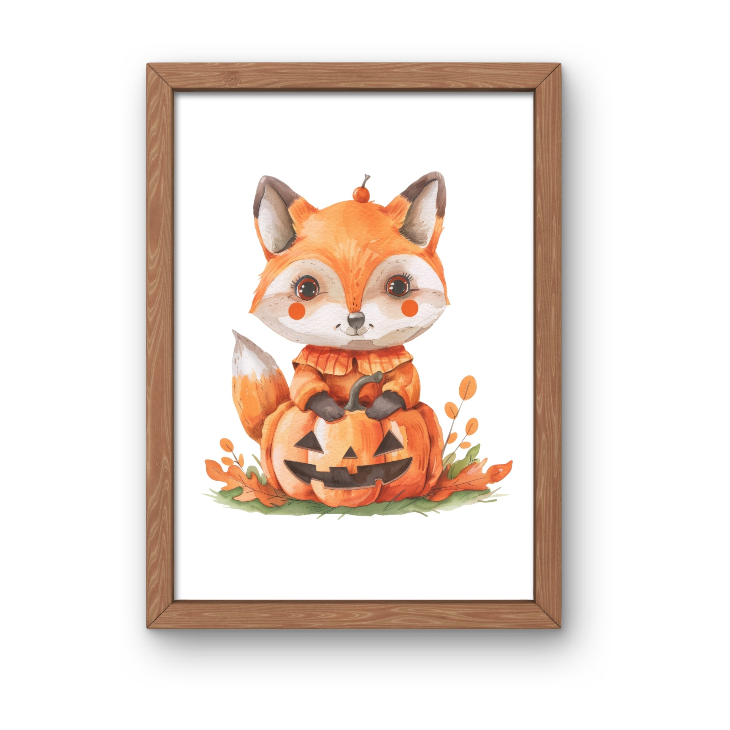 Fox Halloween Clipart, 34 PNG Watercolor Halloween Clipart, Cute ...