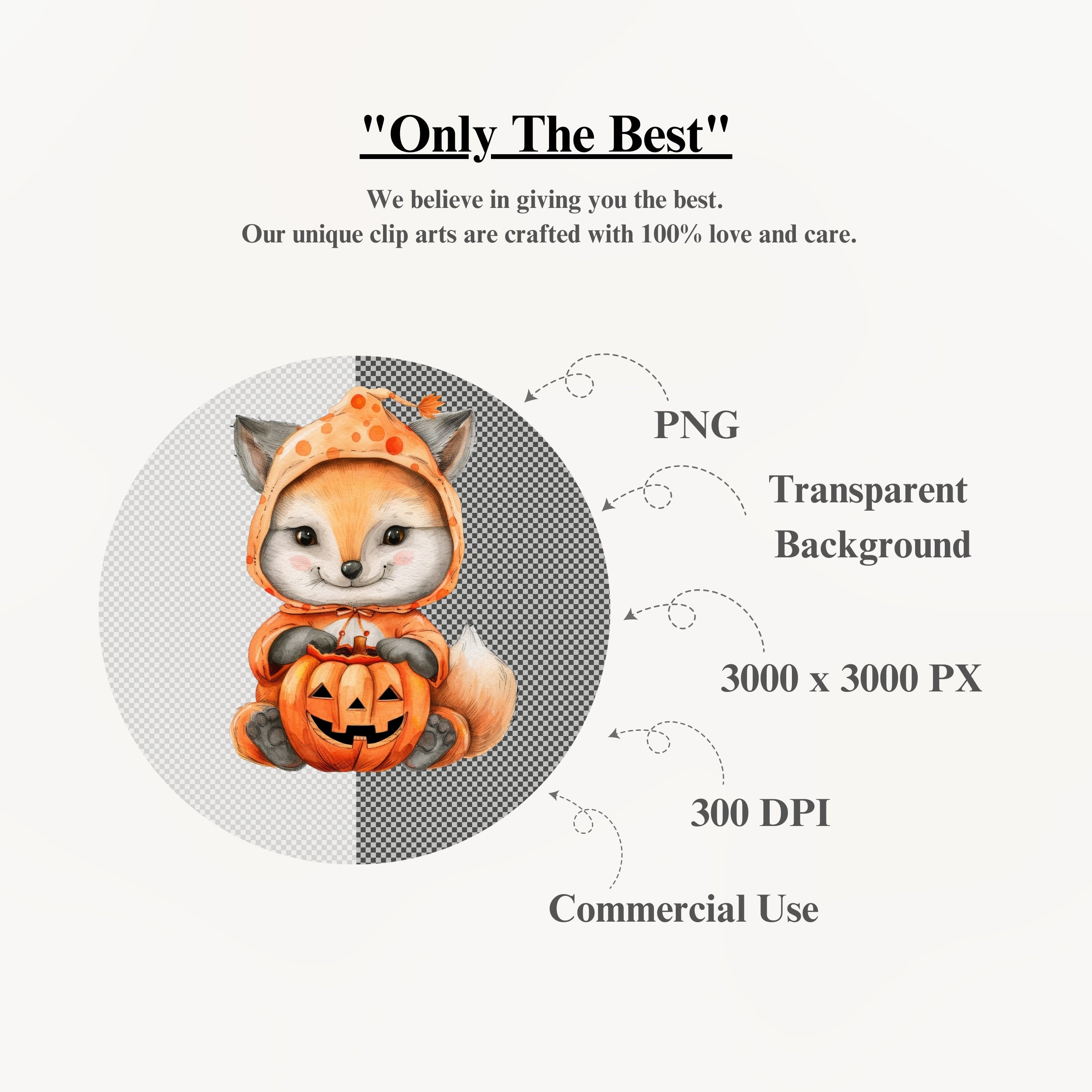 Fox Halloween Clipart, 34 PNG Watercolor Halloween Clipart, Cute ...