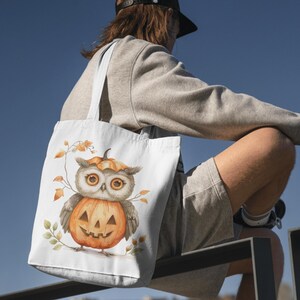 Cute Halloween Owl Clipart Bundle, Watercolor Pumpkin Owls, Fall Autumn ...