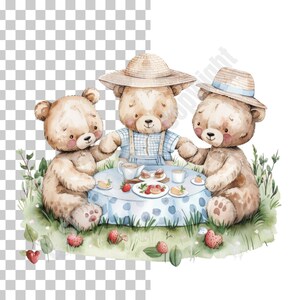 Teddy Bear Picnic Clipart Pack, Digitaldownload-28 PNG Files-high ...